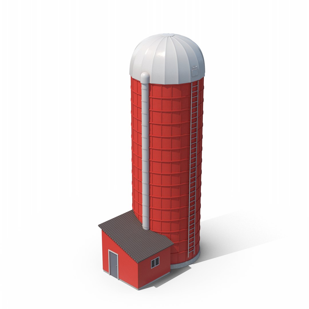 Red Farm Silo 3D Model - TurboSquid 2283546