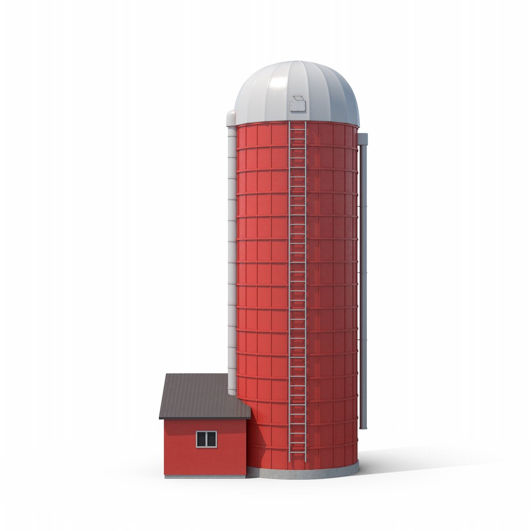 Red Farm Silo 3D Model - TurboSquid 2283546
