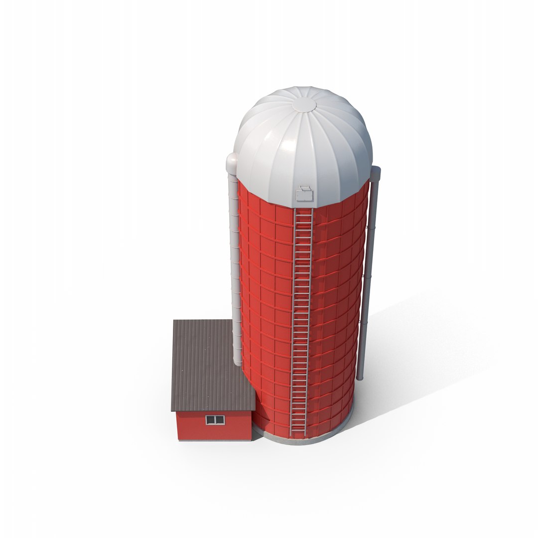 Red Farm Silo 3D Model - TurboSquid 2283546