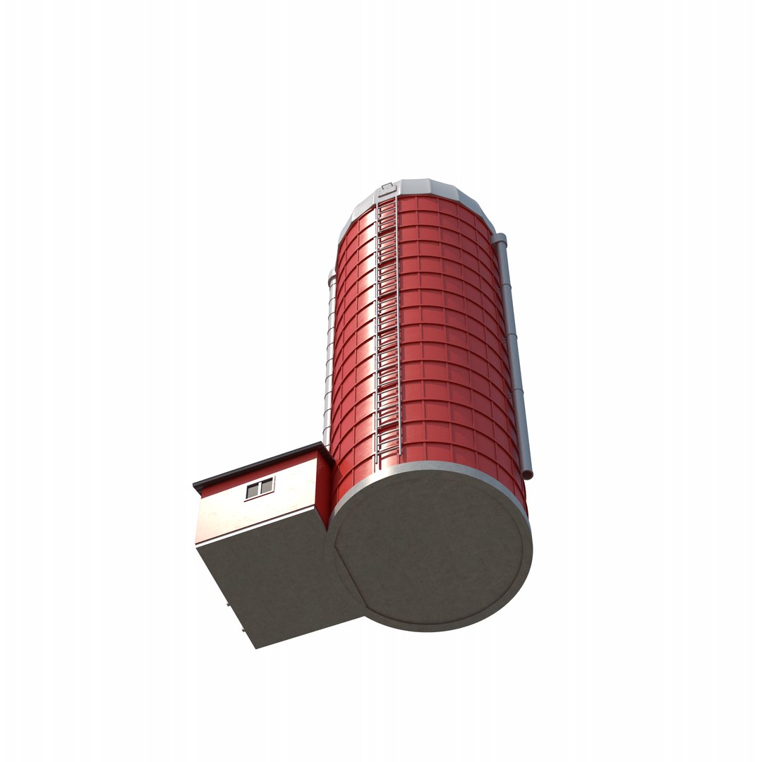 Red Farm Silo 3D Model - TurboSquid 2283546