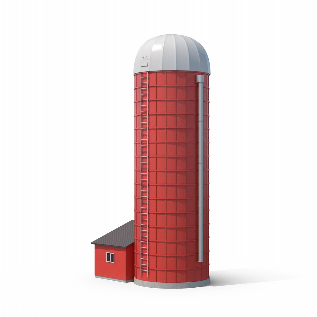 Red Farm Silo 3D Model - TurboSquid 2283546