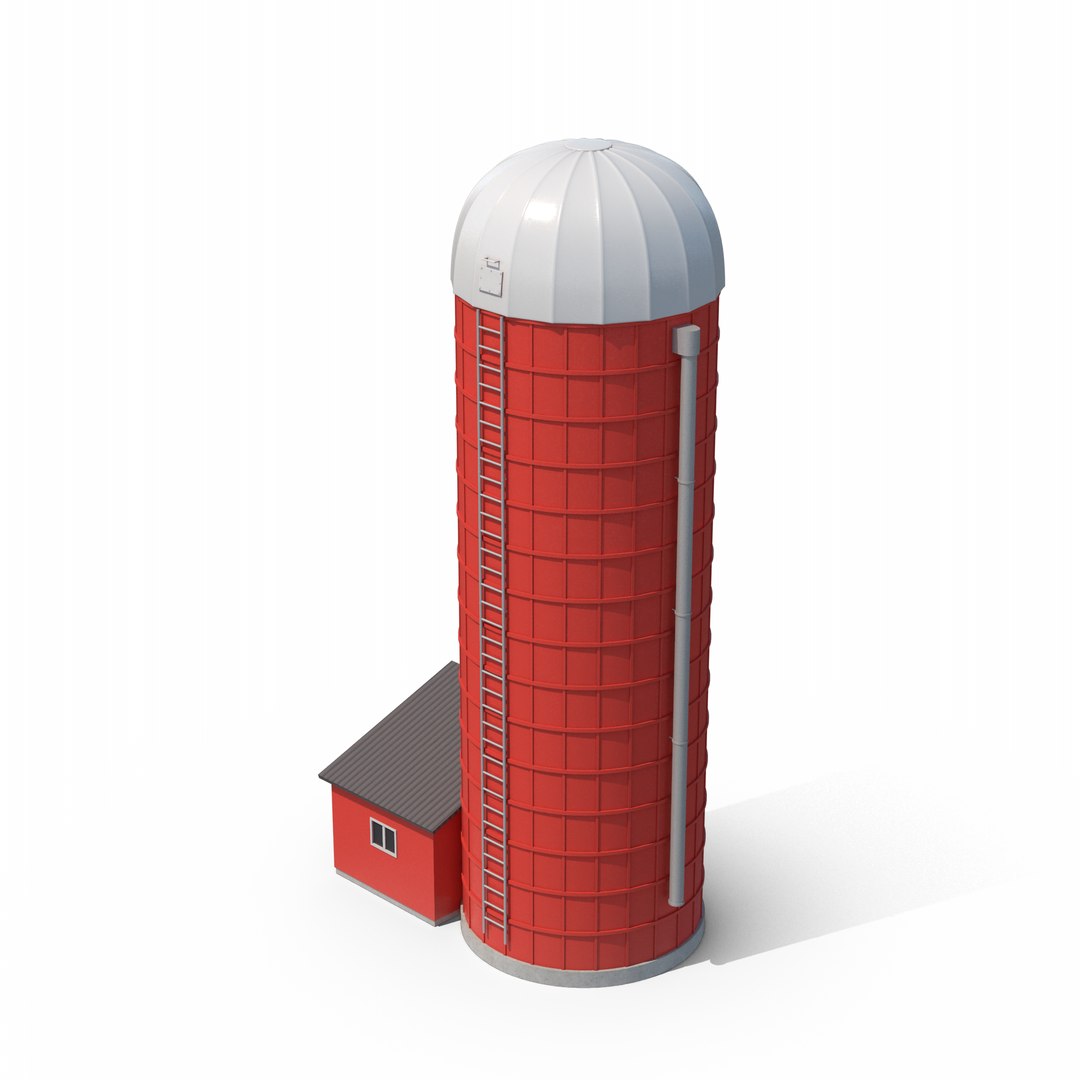 Red Farm Silo 3D Model - TurboSquid 2283546