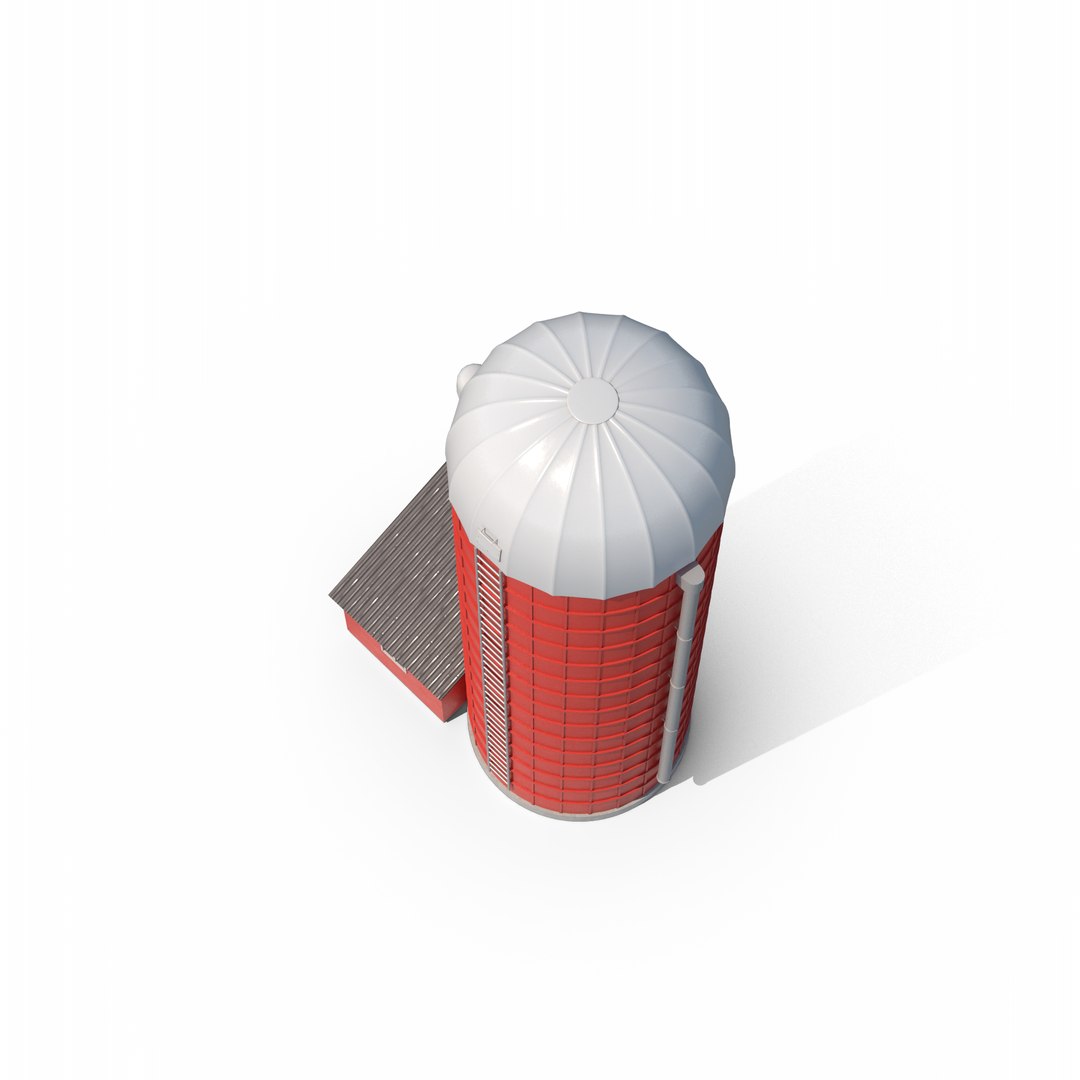 Red Farm Silo 3D Model - TurboSquid 2283546
