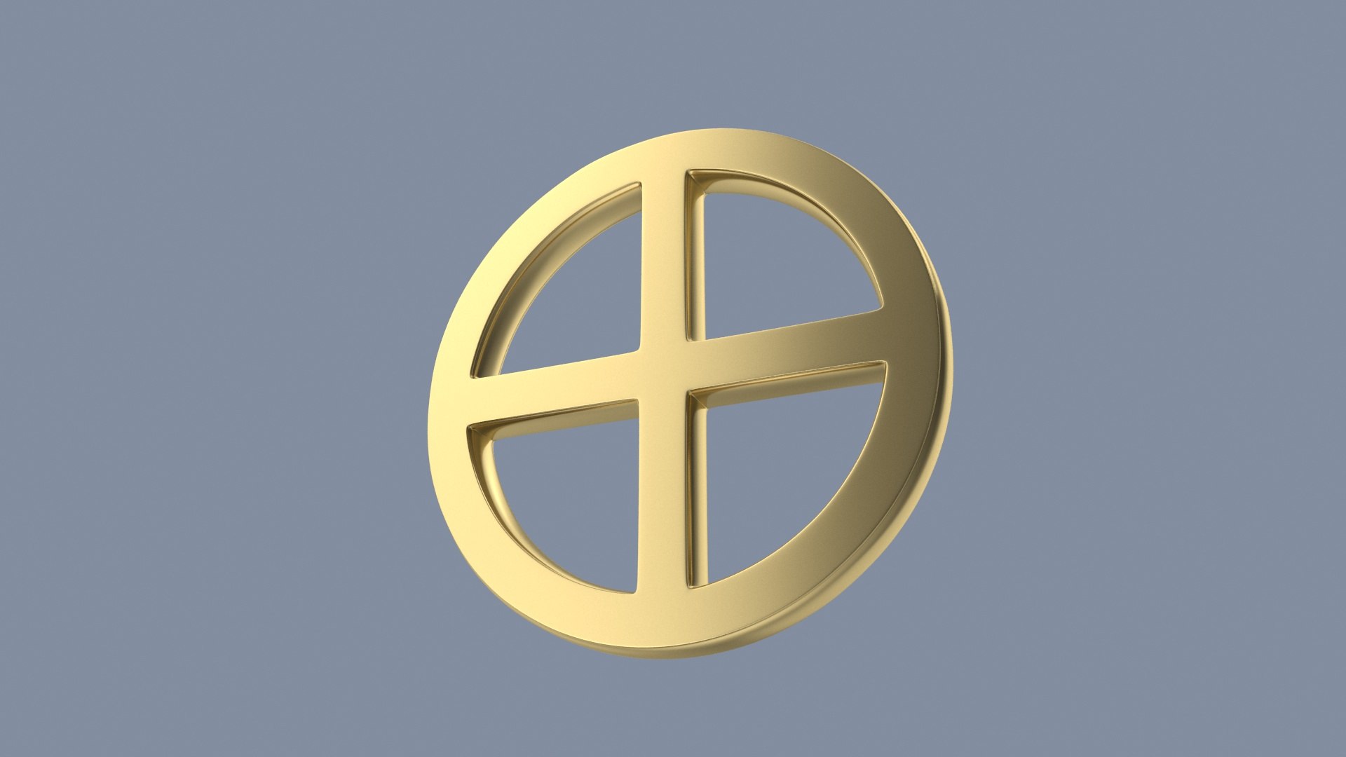Earth Astrological Symbol Gold 3D Model - TurboSquid 2056224