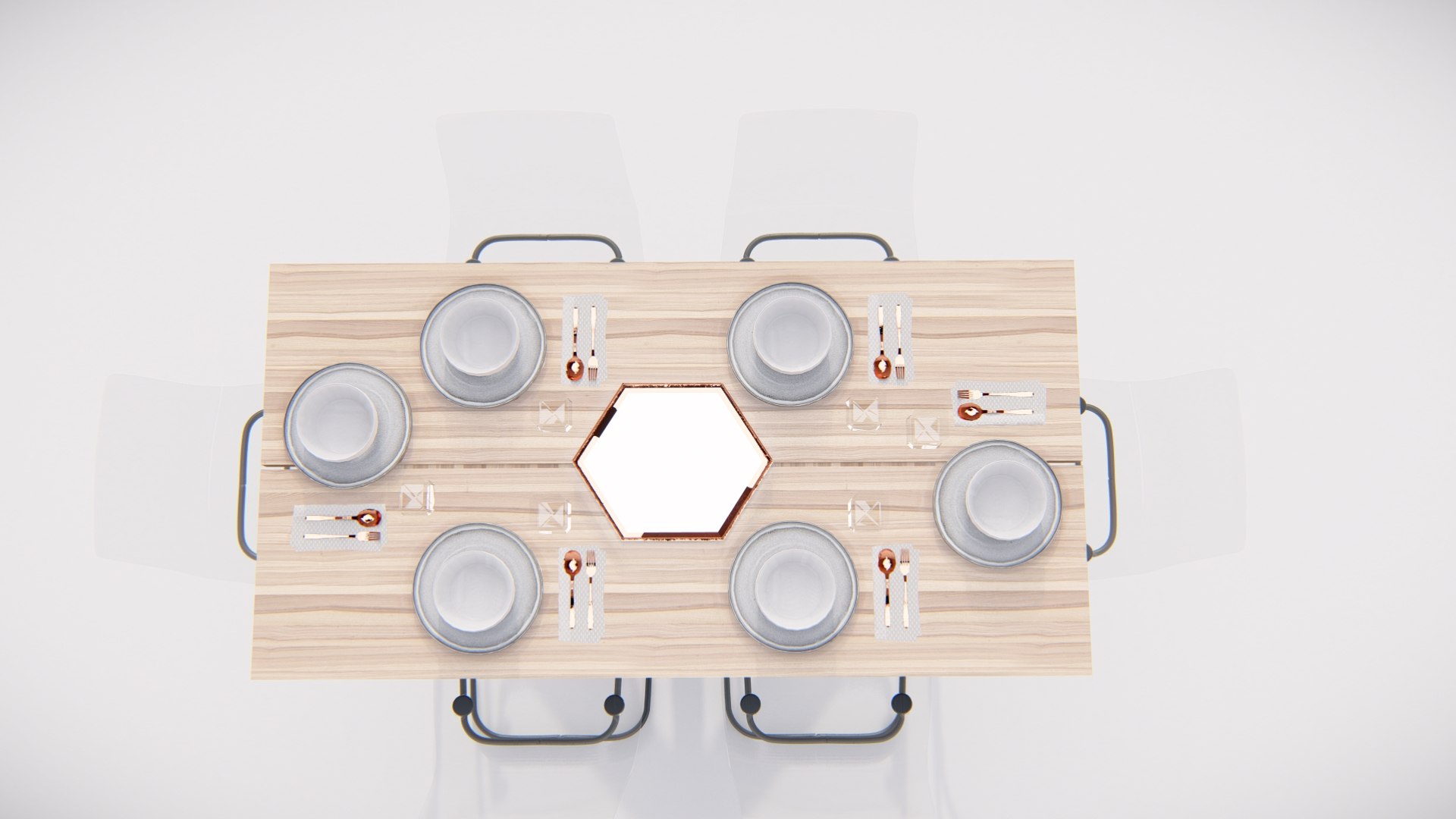 6 Person Dining Table Model - TurboSquid 1717532