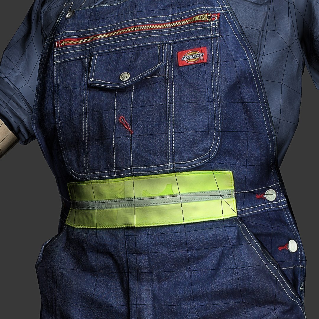 rig safety worker american 3d max