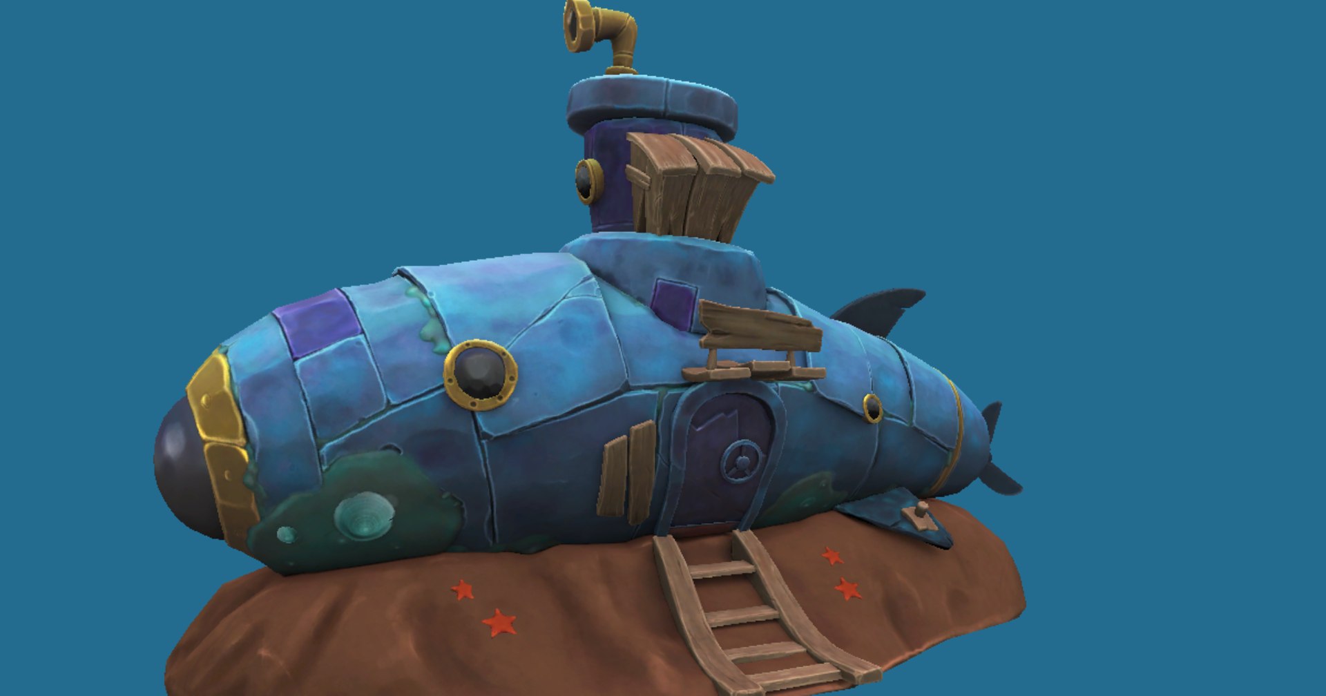 Submarine House Hand-Painted 3D Model - TurboSquid 1842991