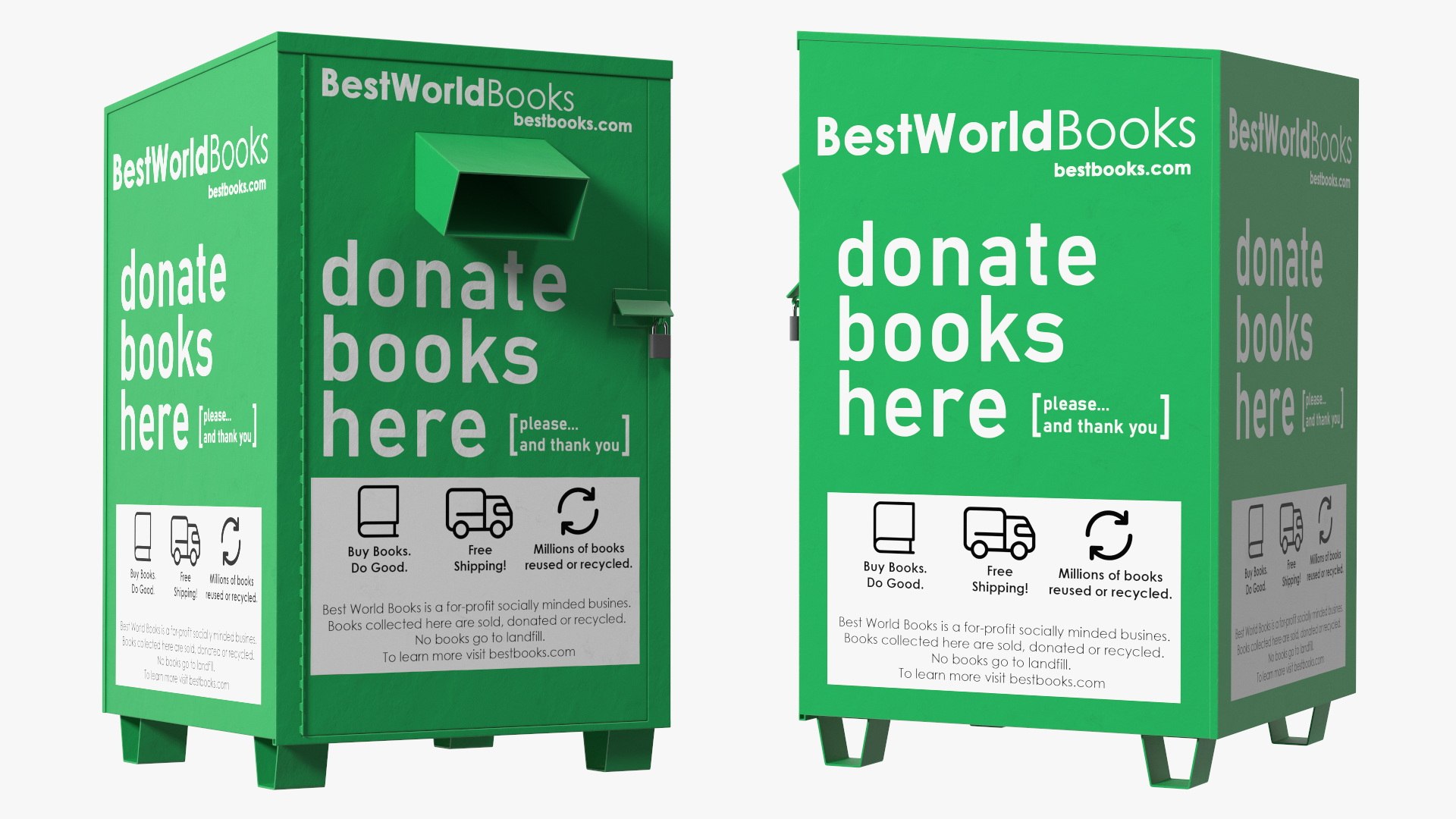 Book Donation Box Green 3D Model - TurboSquid 2042175