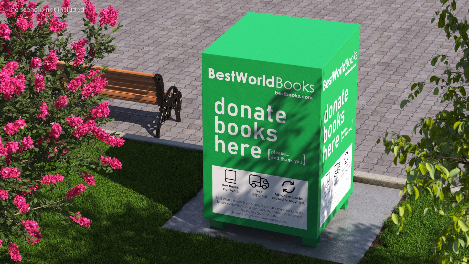 Book Donation Box Green 3D Model - TurboSquid 2042175