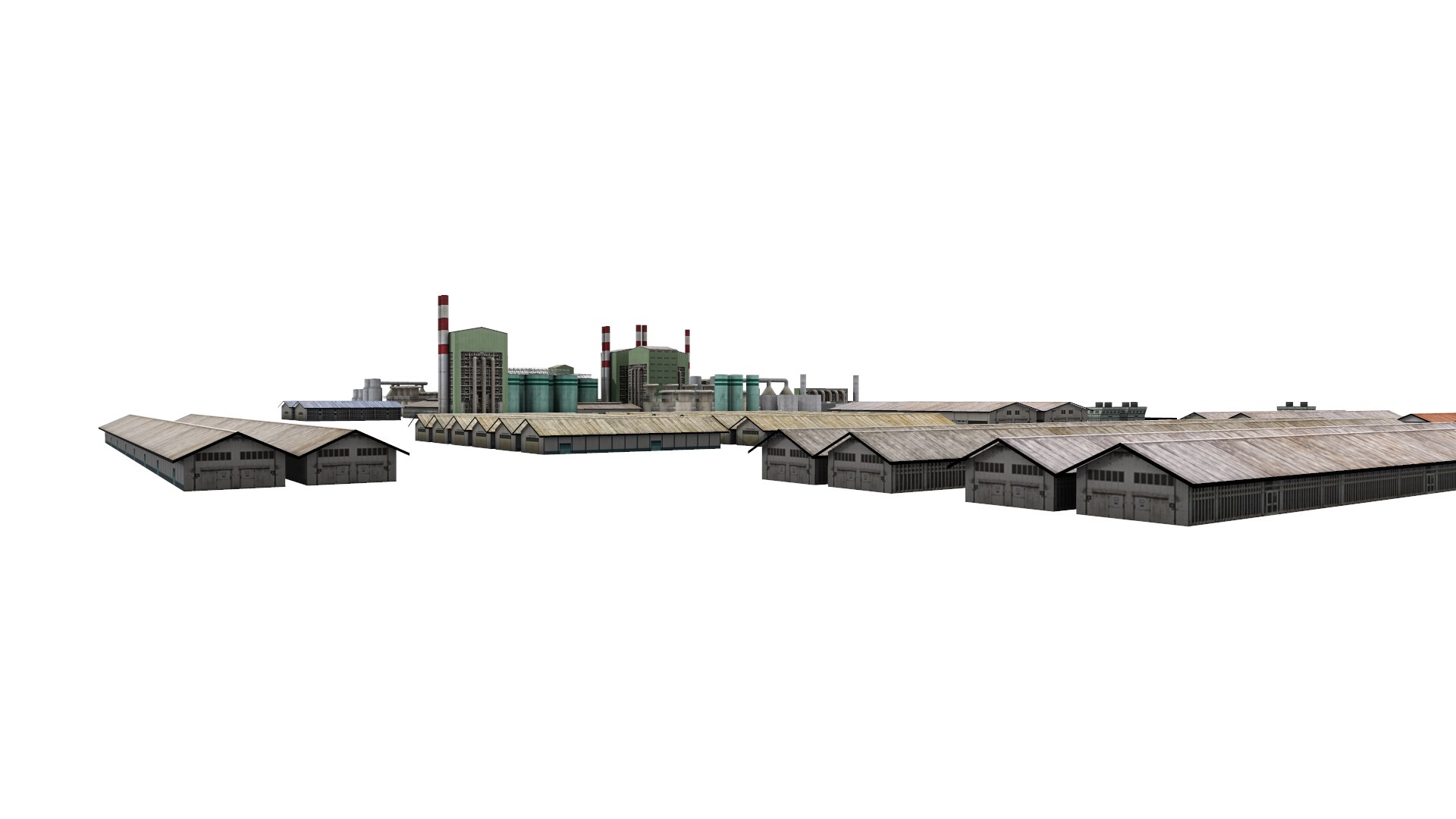 Simulators Industrial Area Factory Building 3D Model - TurboSquid 1452005