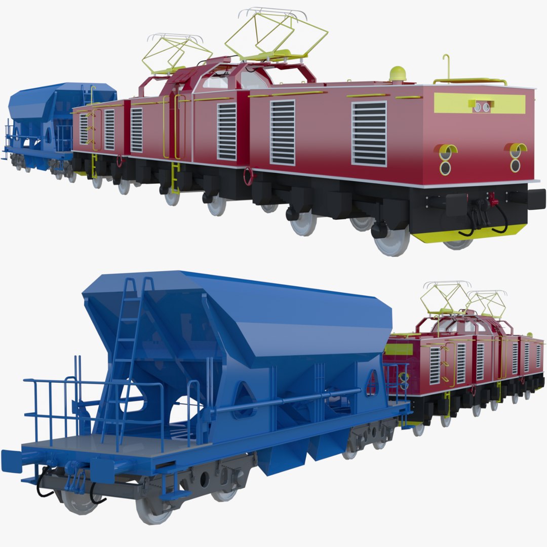 Cargo train 2 3D model - TurboSquid 1837560