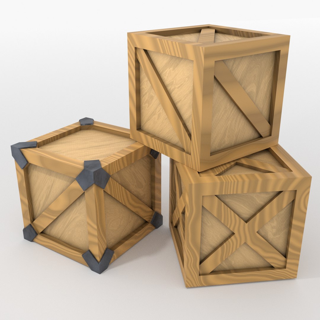 3 Simple Crates 3D Model - TurboSquid 1993148