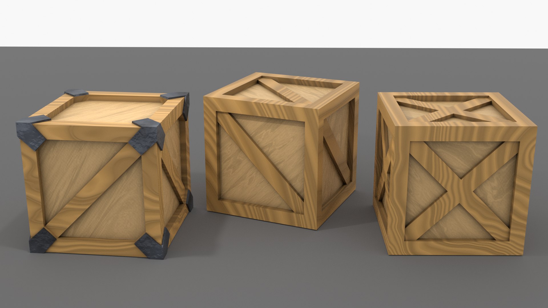 3 Simple Crates 3D Model - TurboSquid 1993148