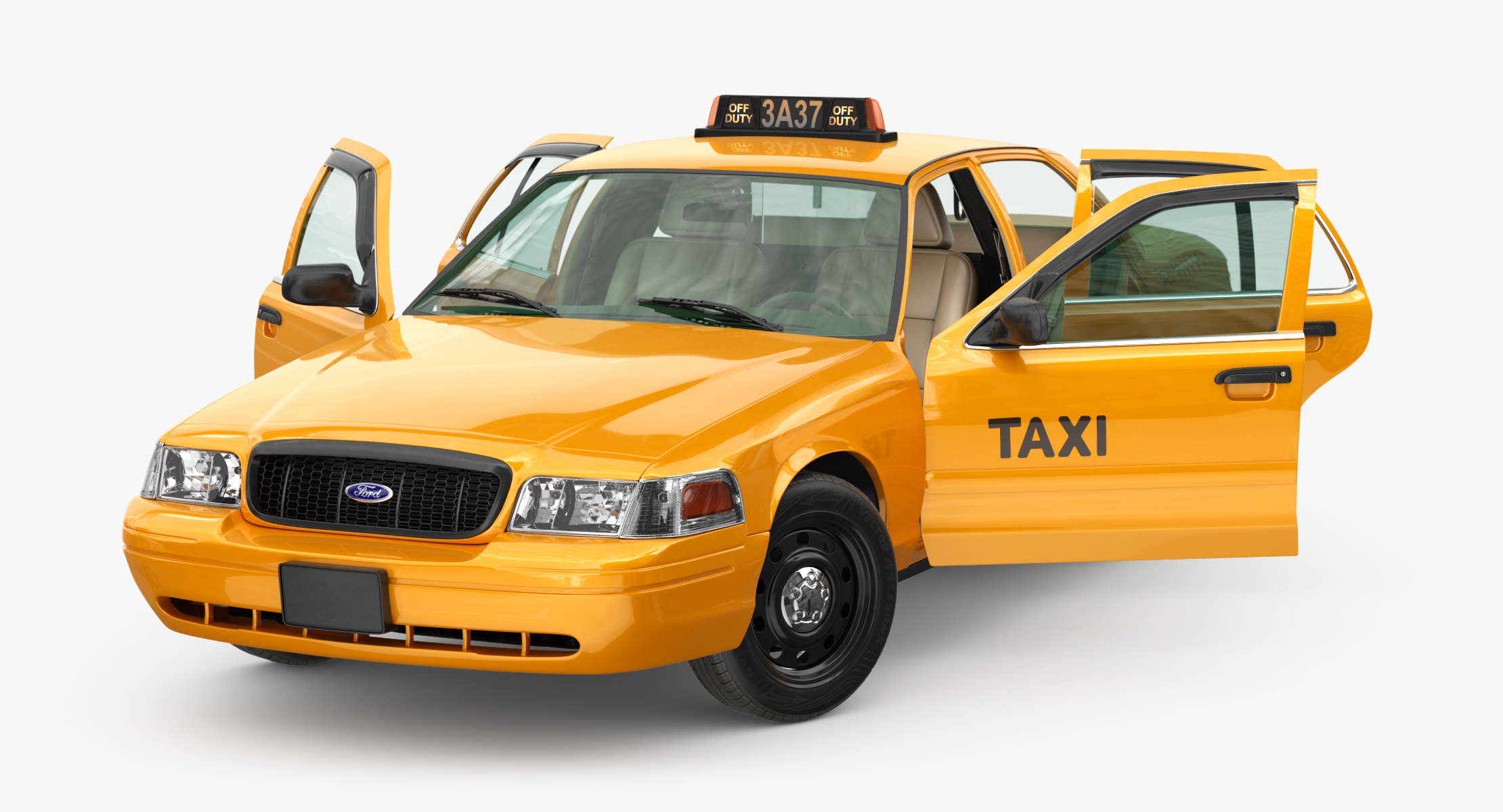 3D cab taxi yellow model - TurboSquid 1266249