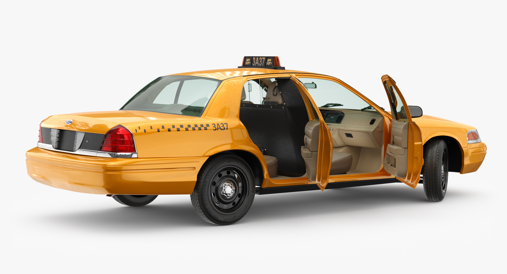 3D cab taxi yellow model - TurboSquid 1266249