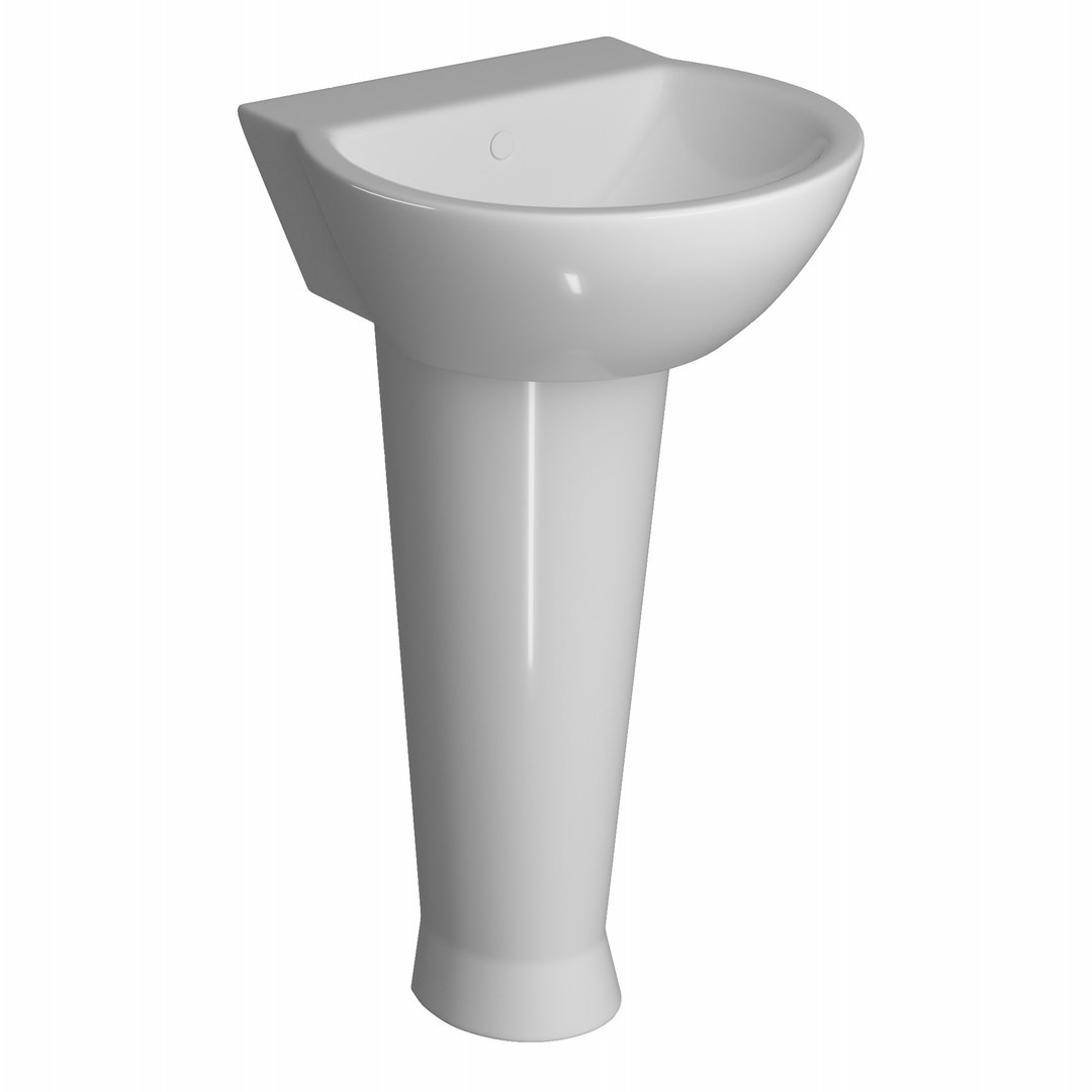 Pedestal half wash basin 3D model - TurboSquid 1692977