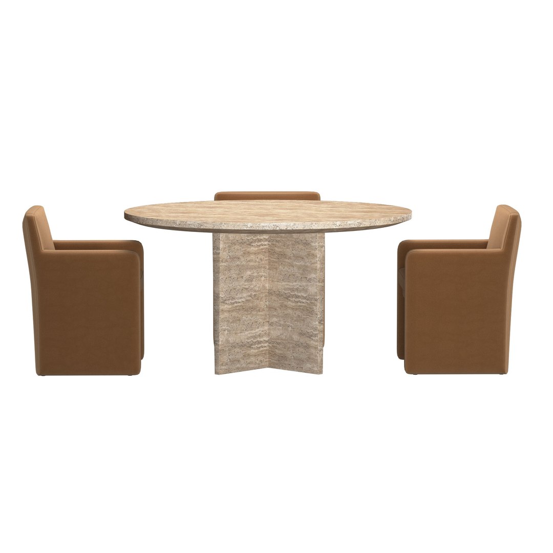 3D MATTIA ARMCHAIR ITALIAN TRAVERTINE TABLE - TurboSquid 1926077