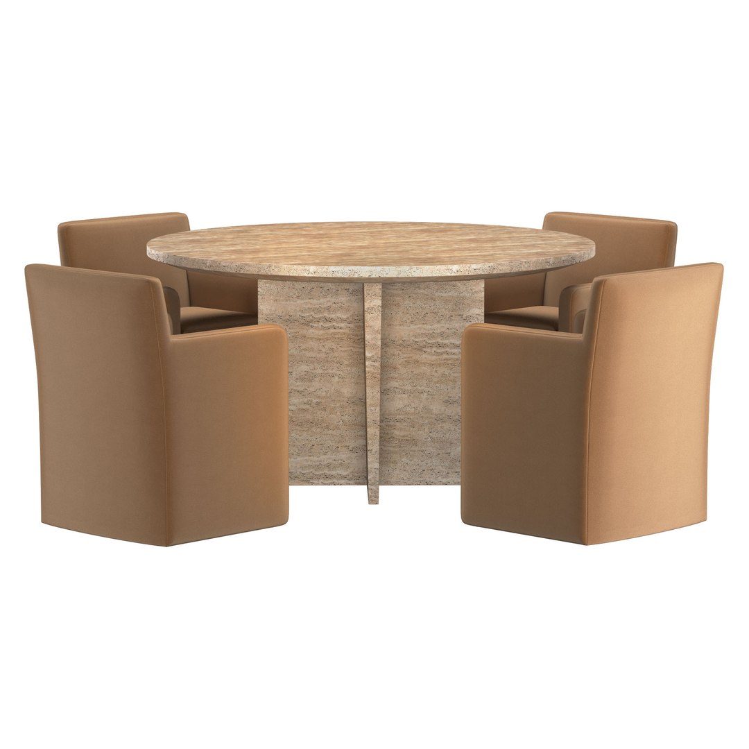 3D MATTIA ARMCHAIR ITALIAN TRAVERTINE TABLE - TurboSquid 1926077