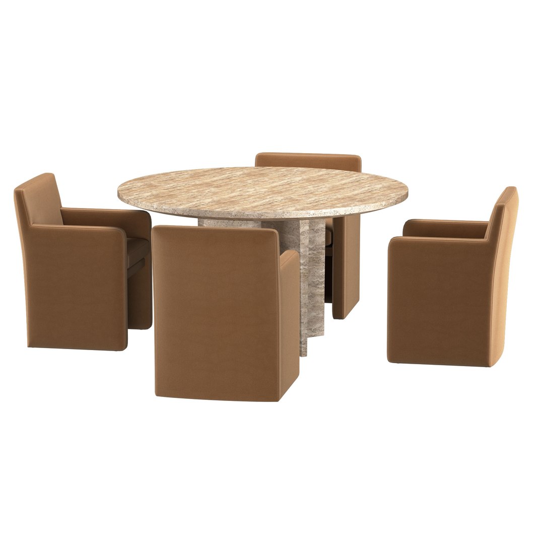 3D MATTIA ARMCHAIR ITALIAN TRAVERTINE TABLE - TurboSquid 1926077