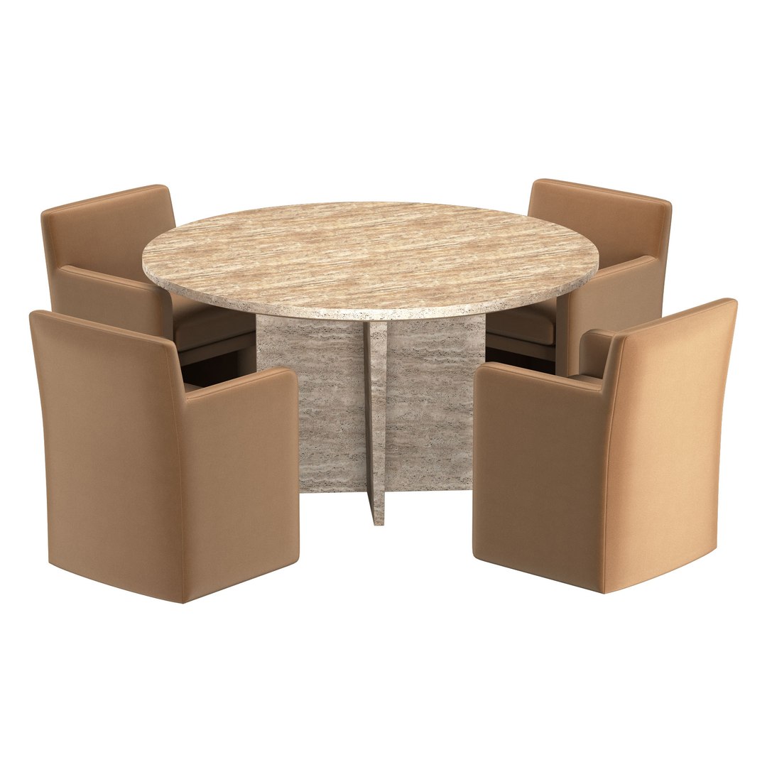 3D MATTIA ARMCHAIR ITALIAN TRAVERTINE TABLE - TurboSquid 1926077