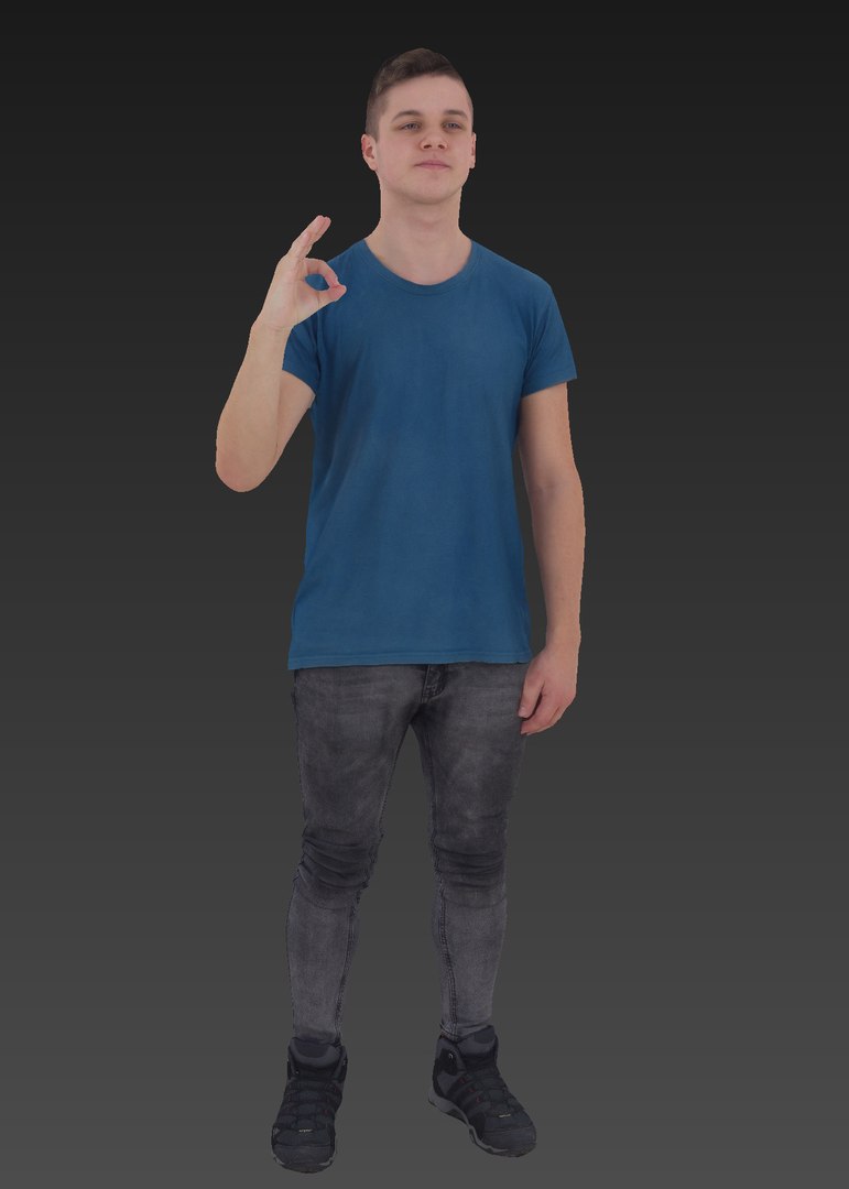 3D scanned people boy blue model - TurboSquid 1500282