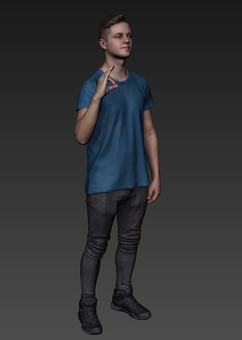 3D scanned people boy blue model - TurboSquid 1500282