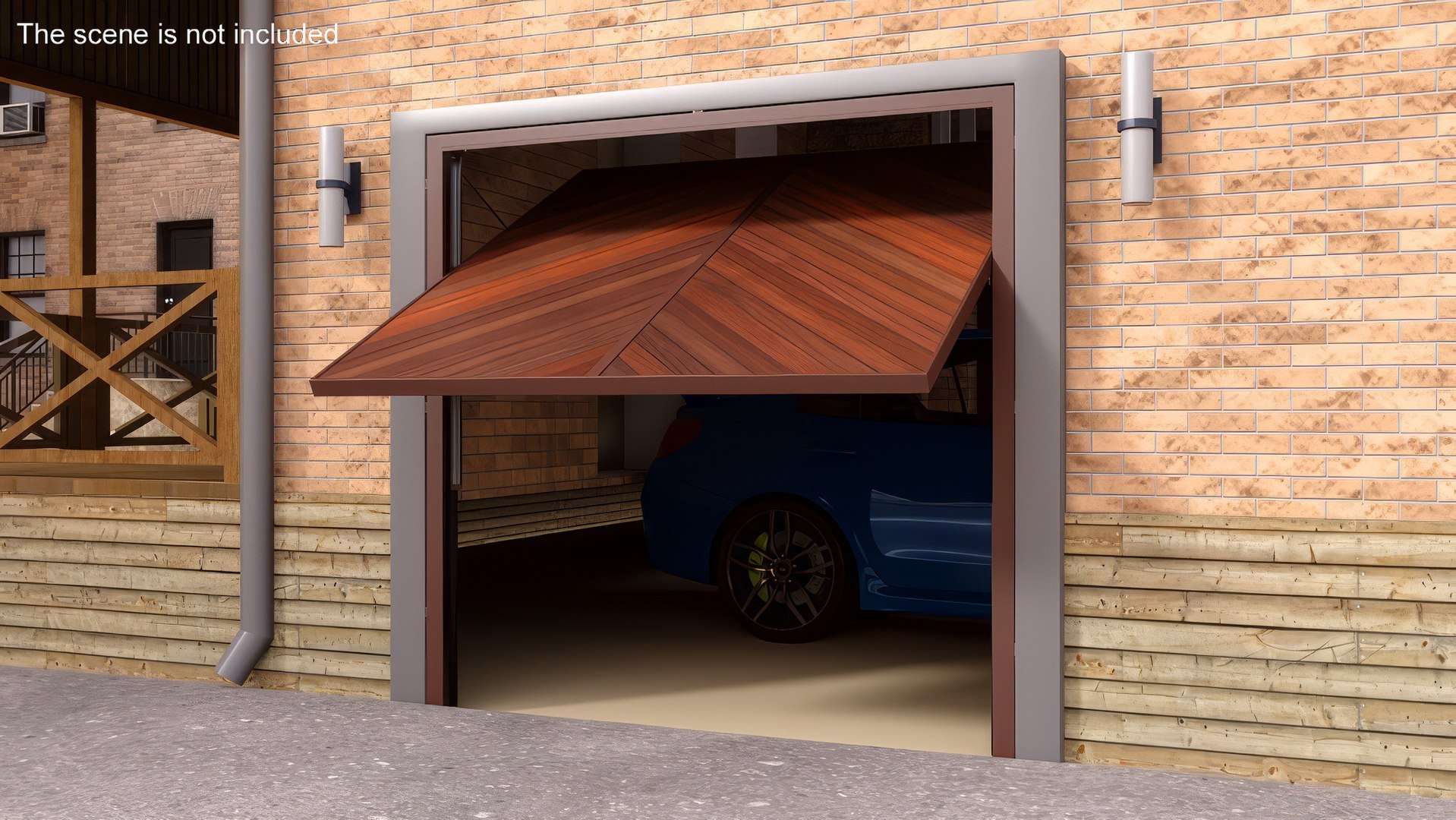 3D Folding Automatic Garage Door Rigged For Maya - TurboSquid 2341227