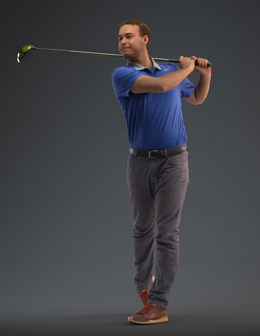 3d Model Player Golf Pre-posed