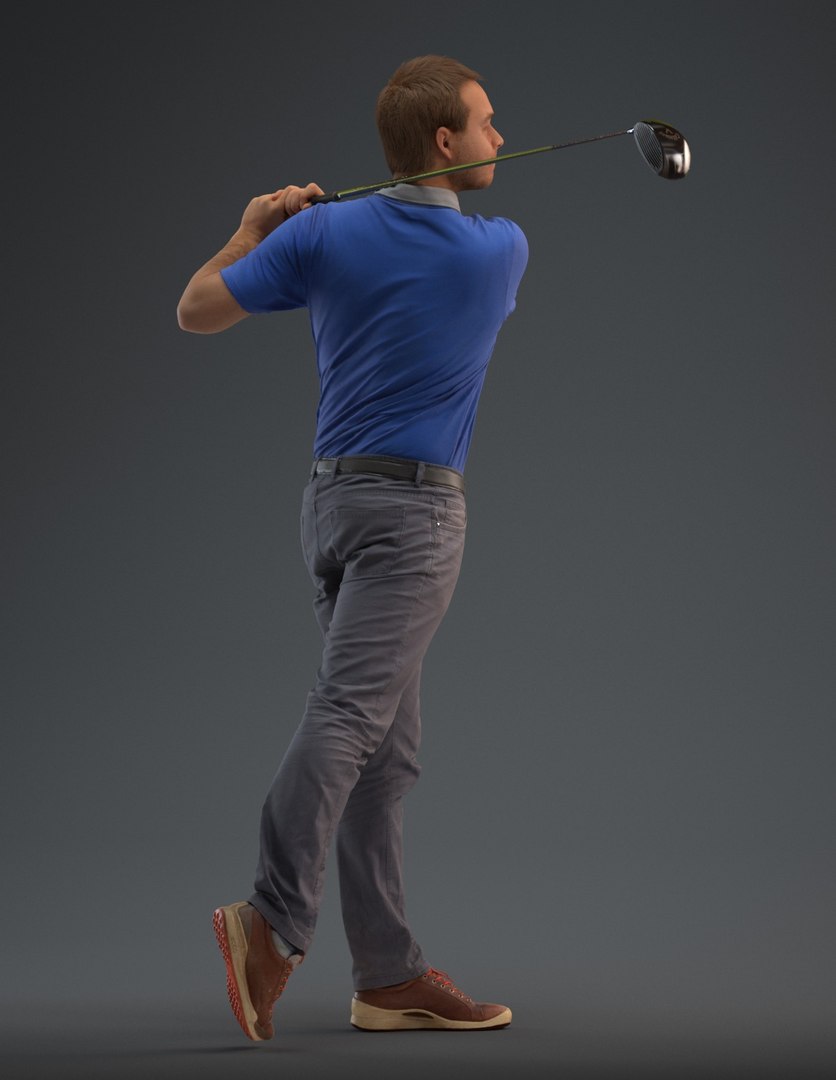 3d Model Player Golf Pre-posed