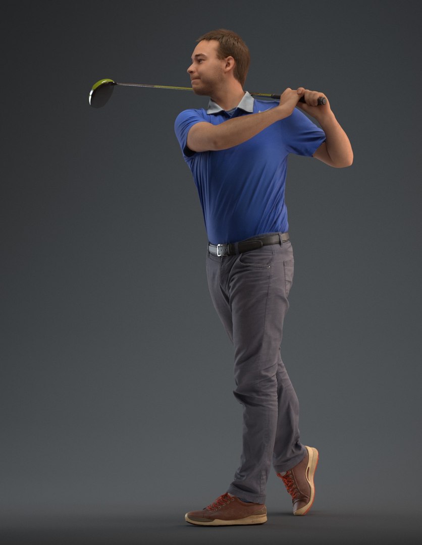 3d Model Player Golf Pre-posed