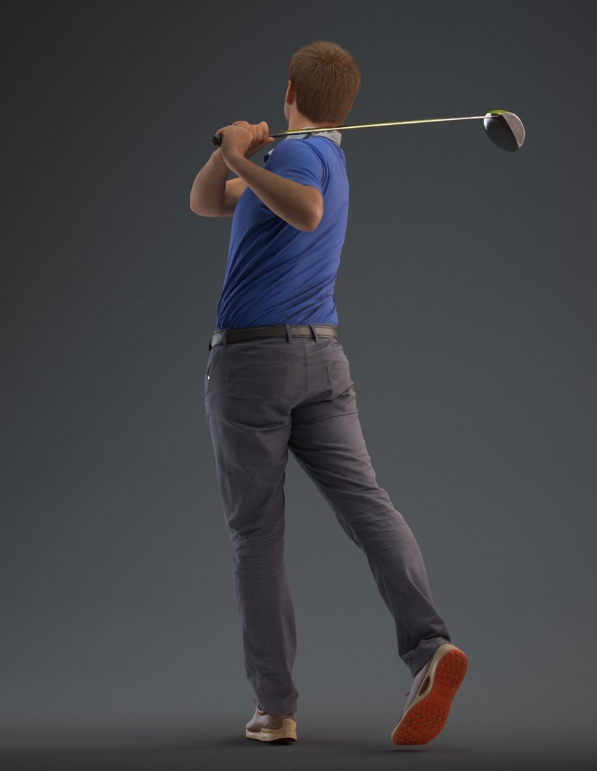 3d Model Player Golf Pre-posed