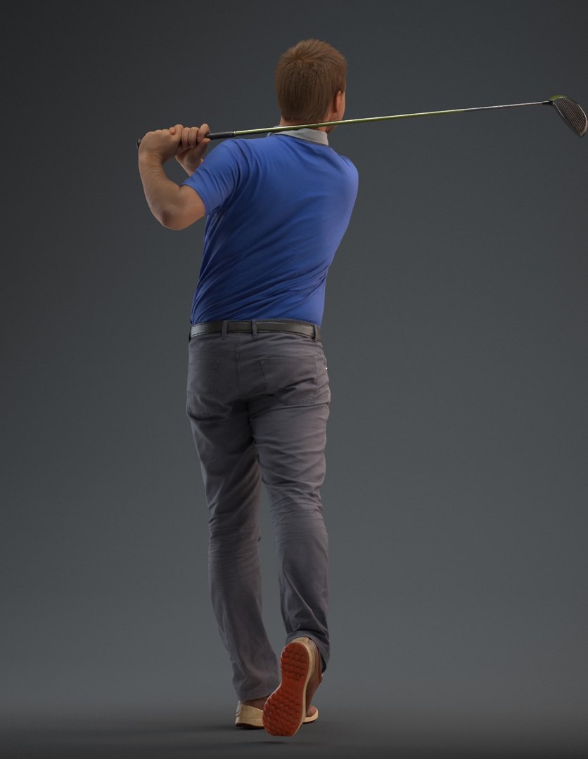 3d Model Player Golf Pre-posed