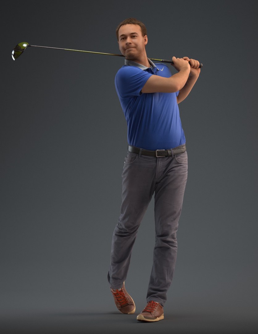 3d Model Player Golf Pre-posed