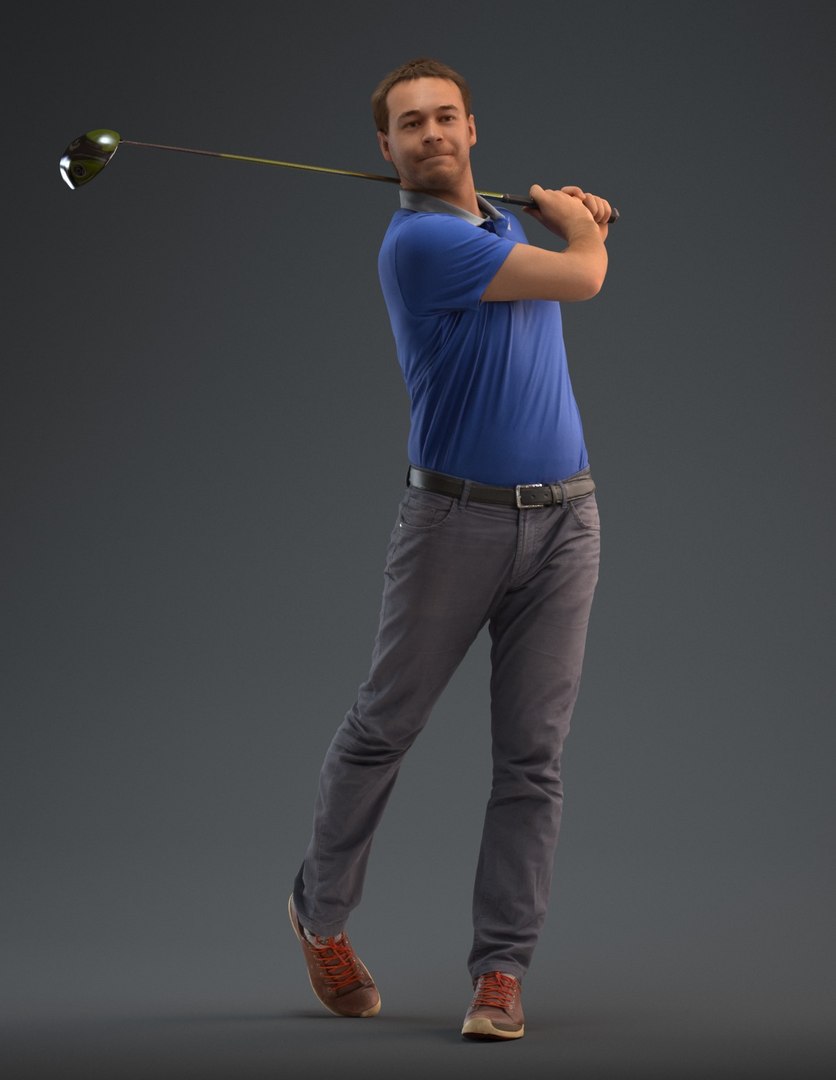 3d Model Player Golf Pre-posed