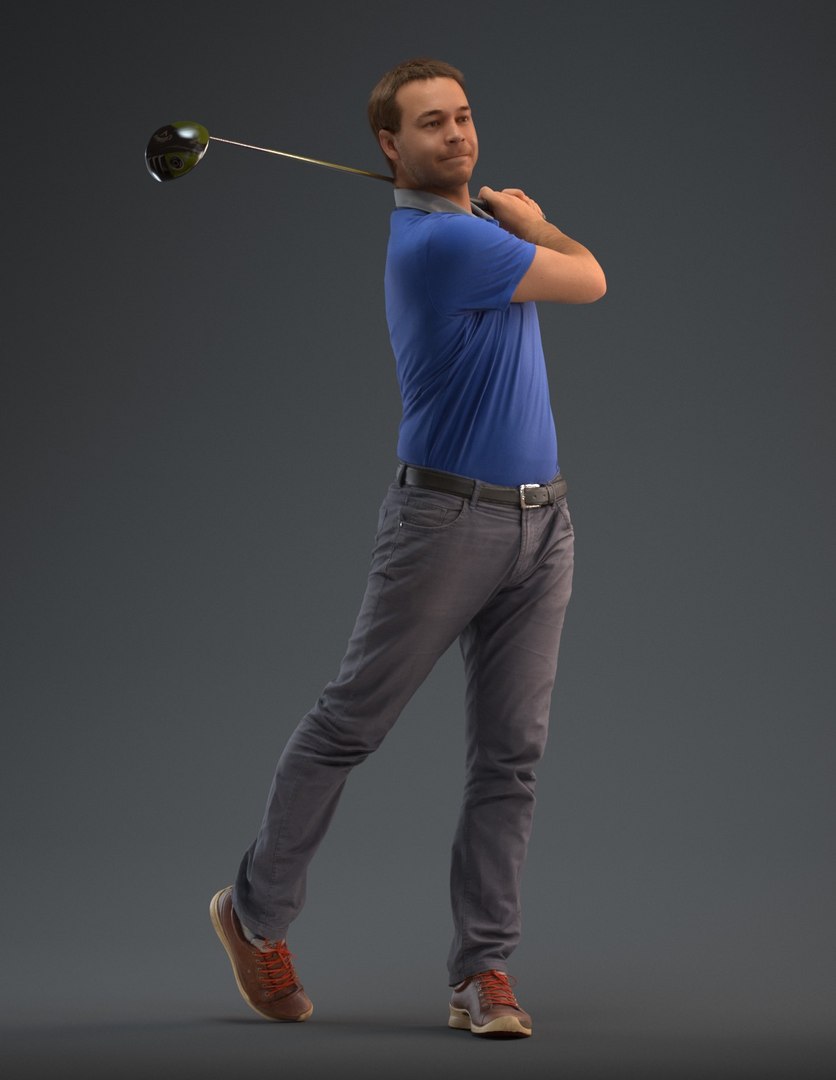 3d Model Player Golf Pre-posed
