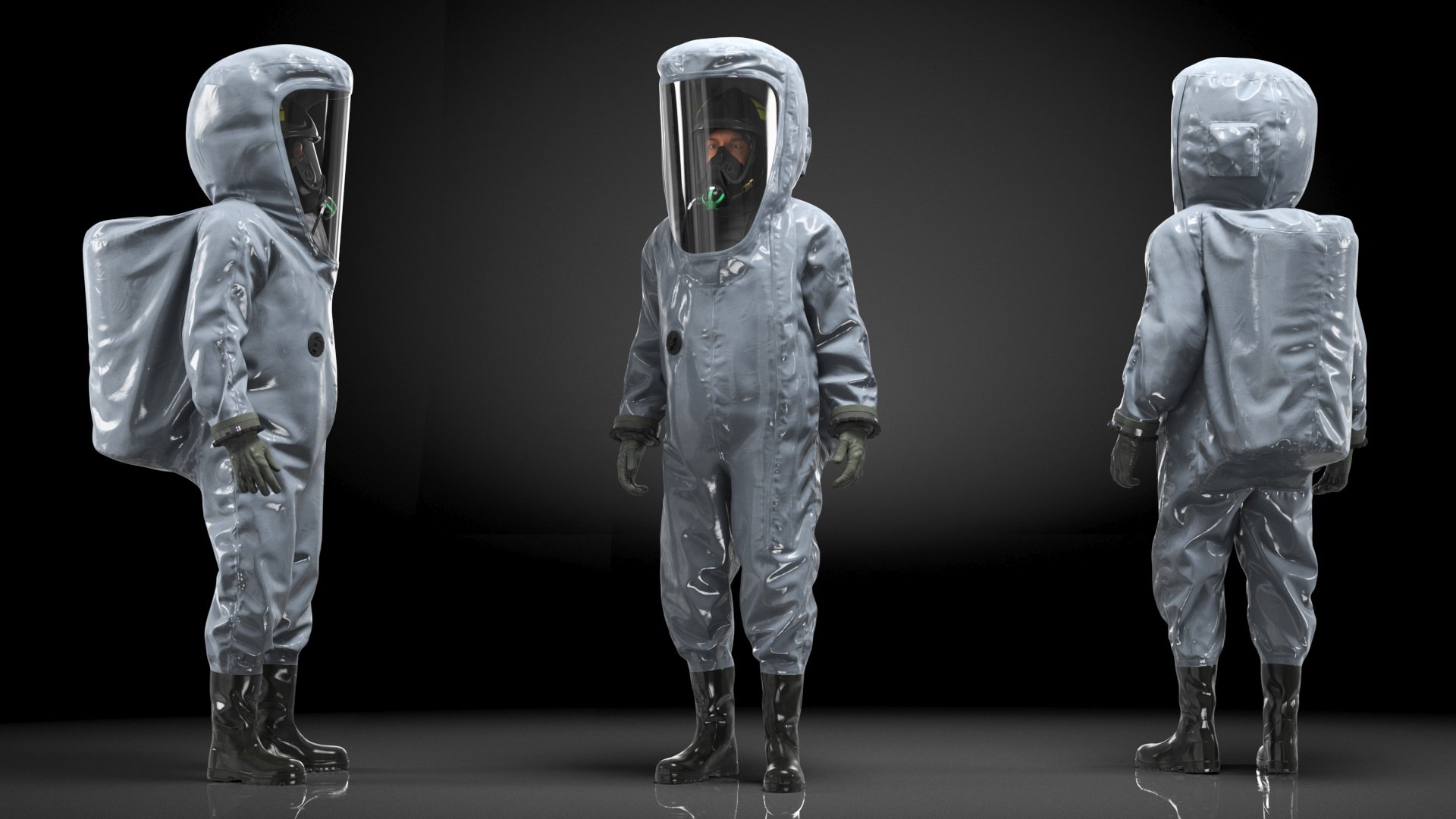 3D Fully Encapsulating Chemical Protection Suit Rigged for Maya ...