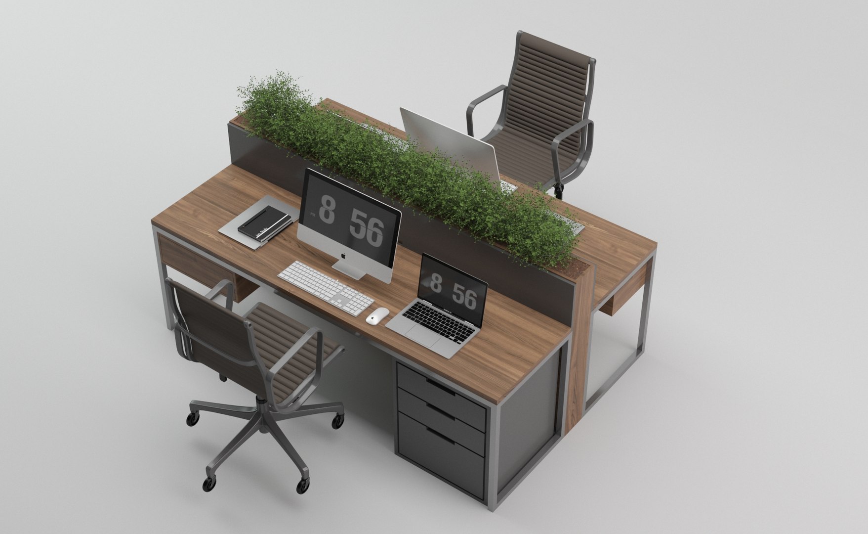Open Office Desk Module 3D Model - TurboSquid 2298928