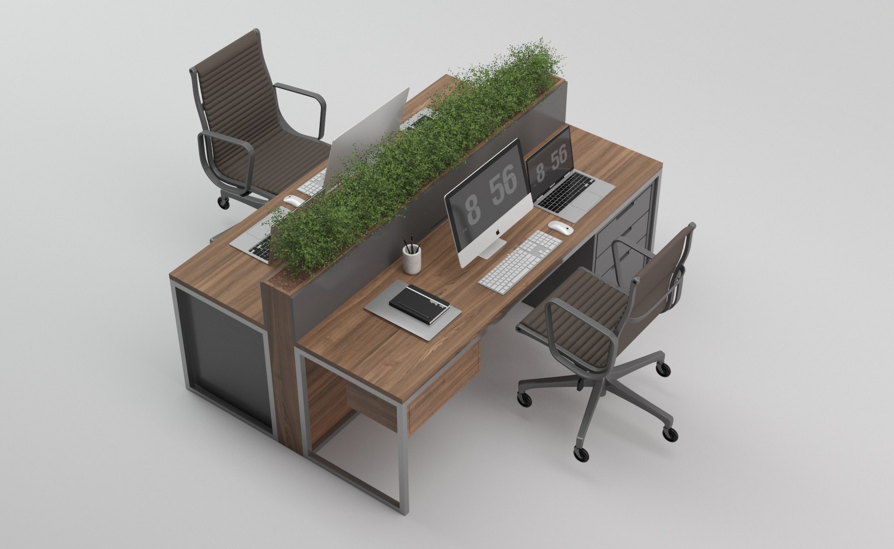 Open Office Desk Module 3D Model - TurboSquid 2298928