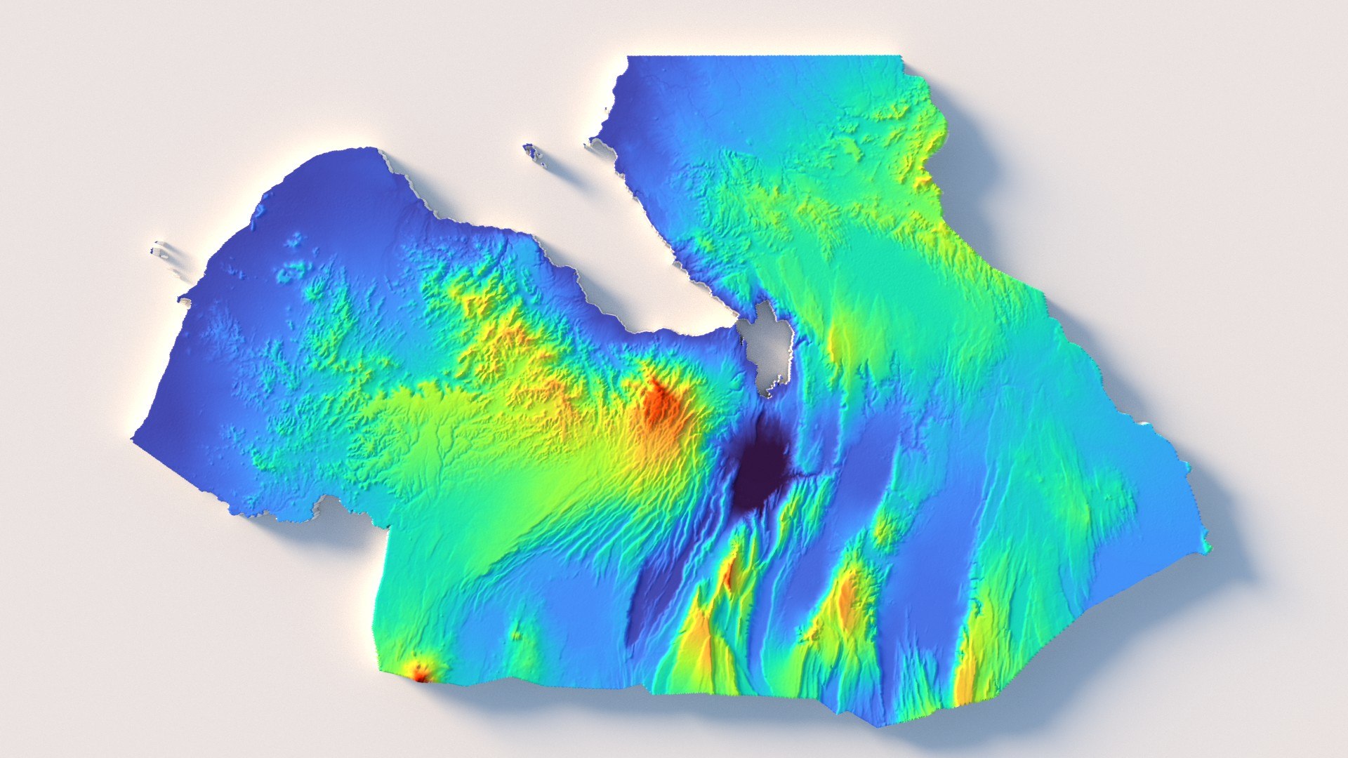 3D Model Djibouti Terrain Map - TurboSquid 2336021