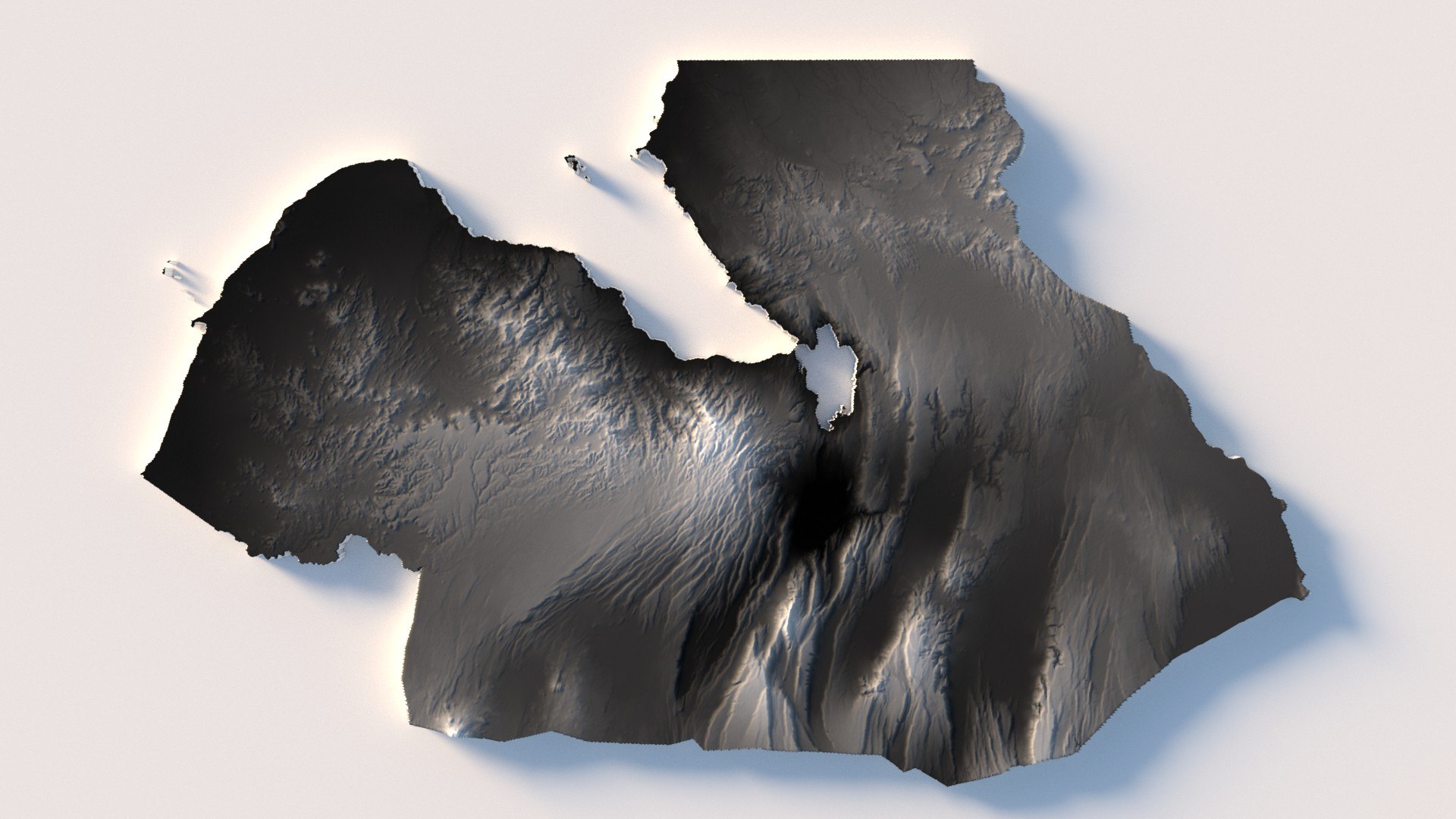 3D Model Djibouti Terrain Map - TurboSquid 2336021