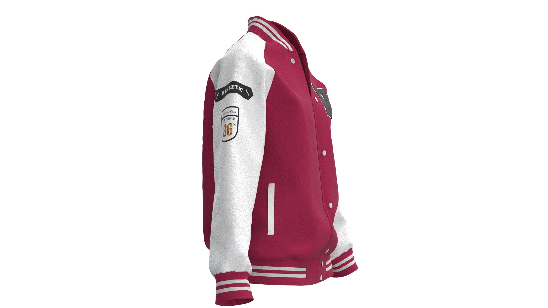 Female Raglan Varsity Jacket Model - TurboSquid 2200685