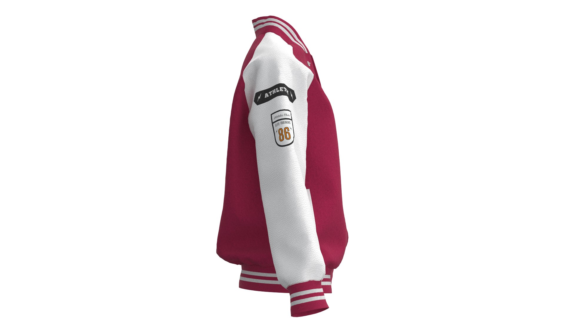 Female Raglan Varsity Jacket Model - TurboSquid 2200685
