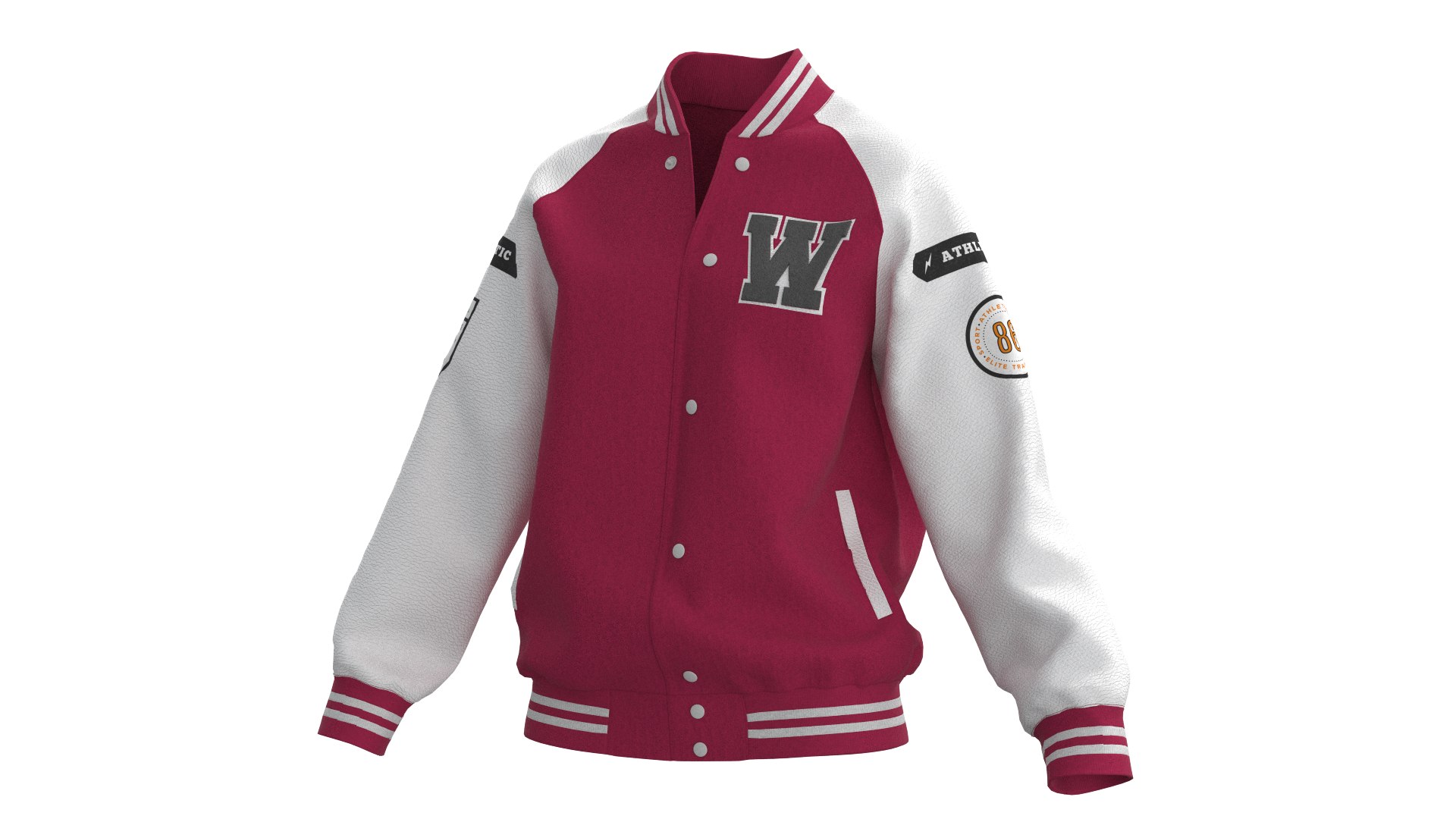 Female Raglan Varsity Jacket Model - TurboSquid 2200685