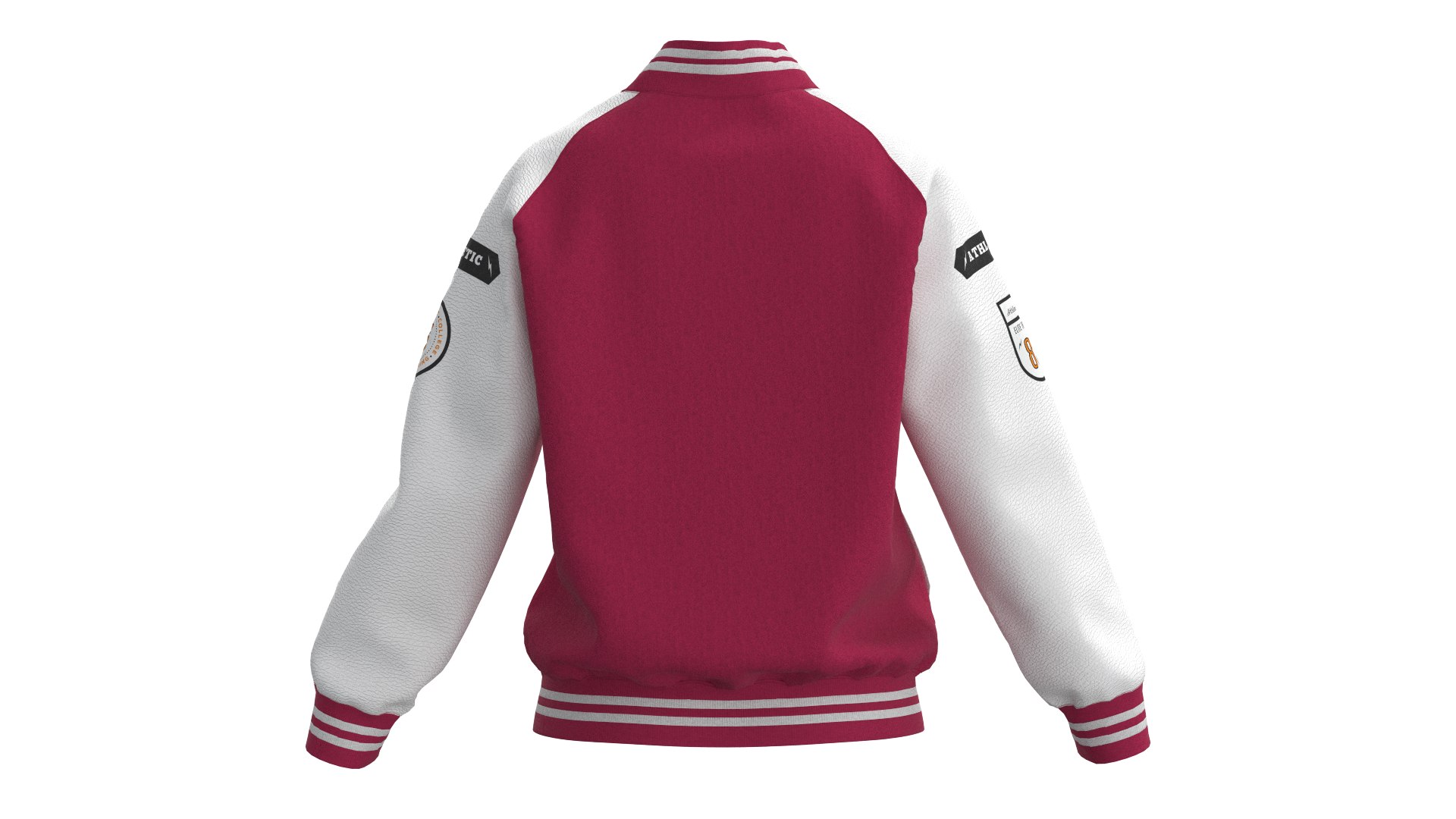 Female Raglan Varsity Jacket Model - TurboSquid 2200685