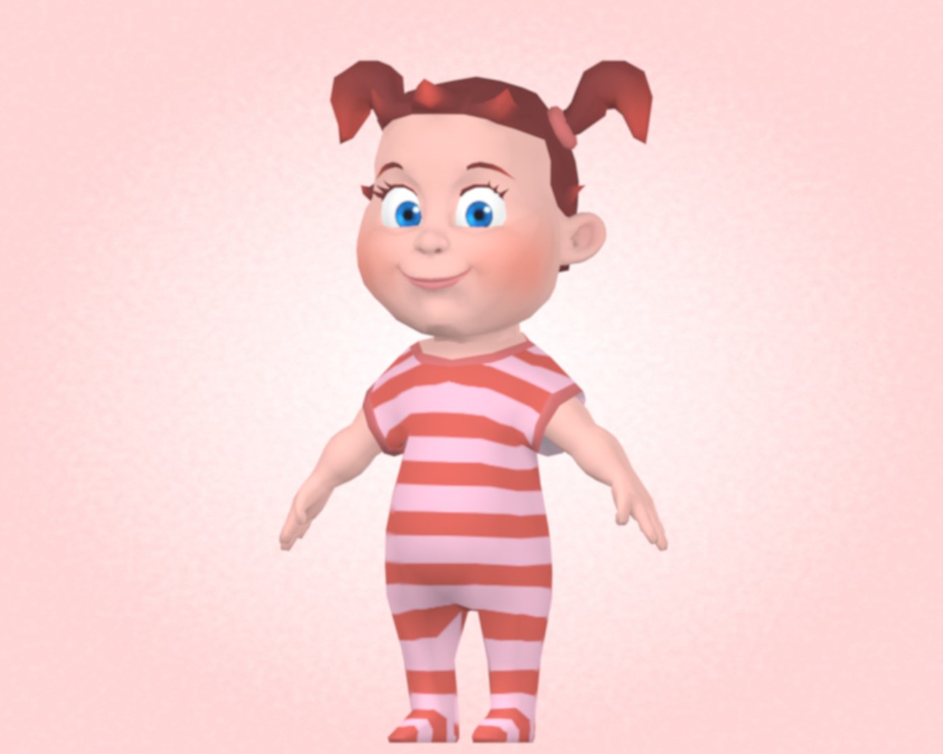 3d model cartoon baby girl