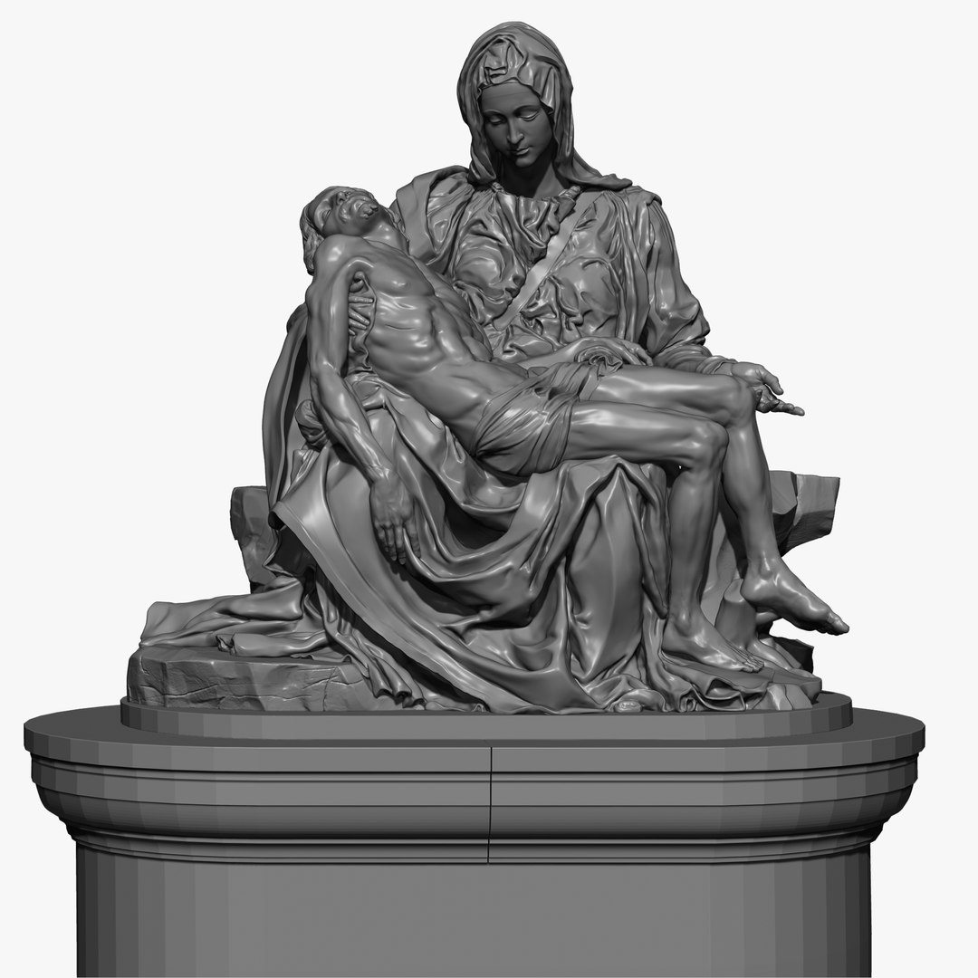 3d Obj Pieta Statue Michelangelo