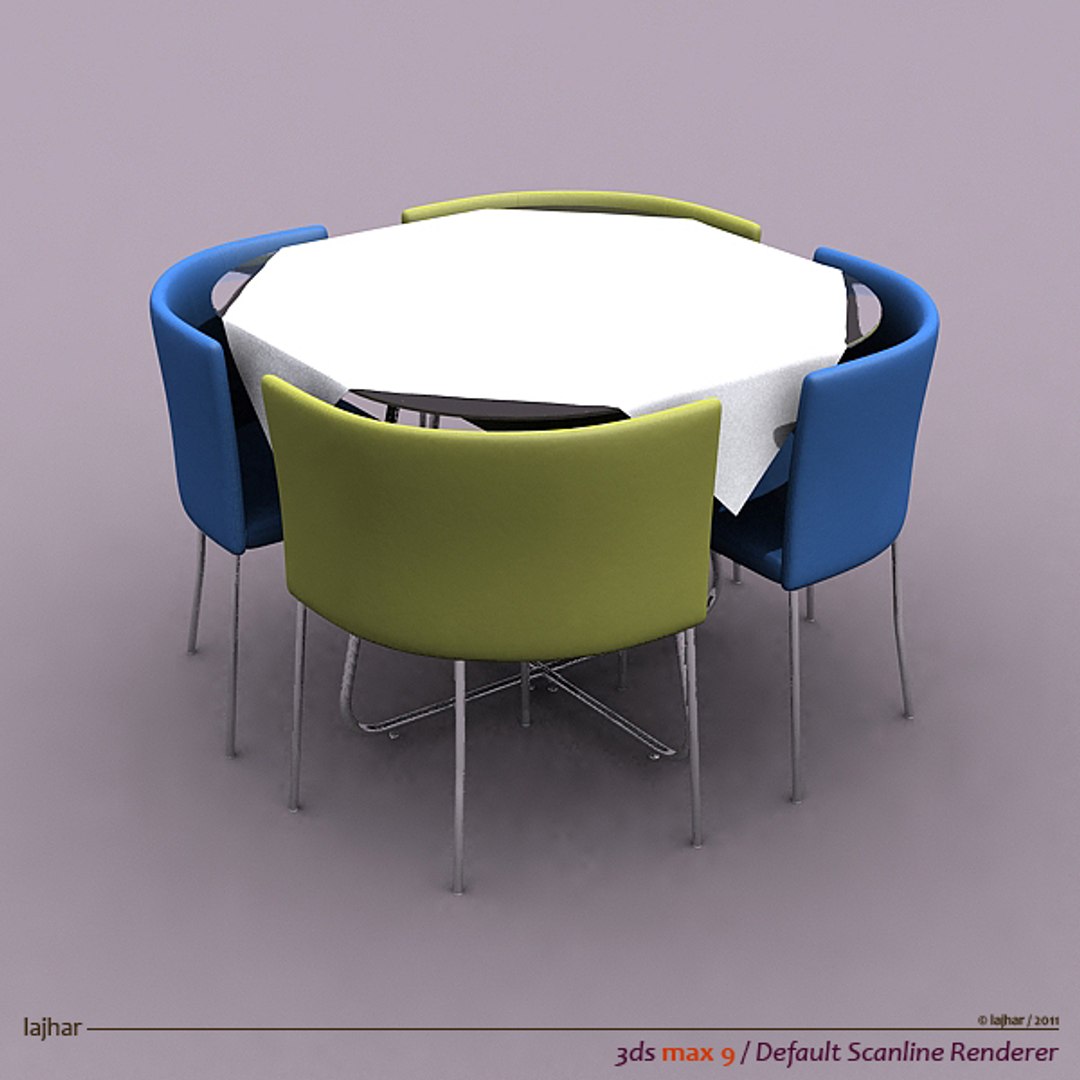 Lwo Architectural Visualization Chairs Table