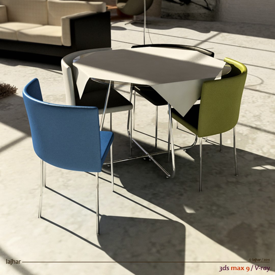 Lwo Architectural Visualization Chairs Table