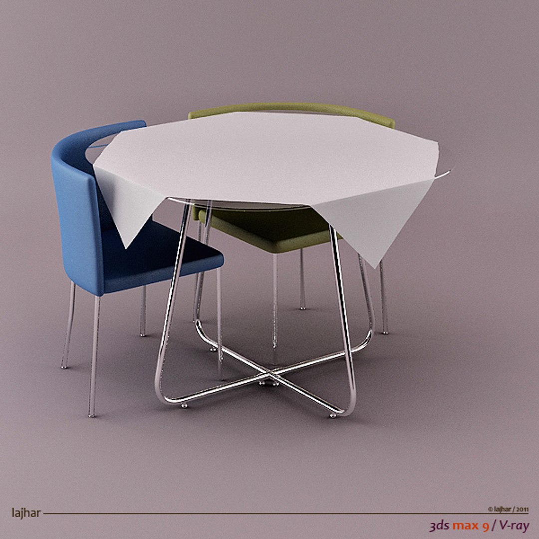Lwo Architectural Visualization Chairs Table