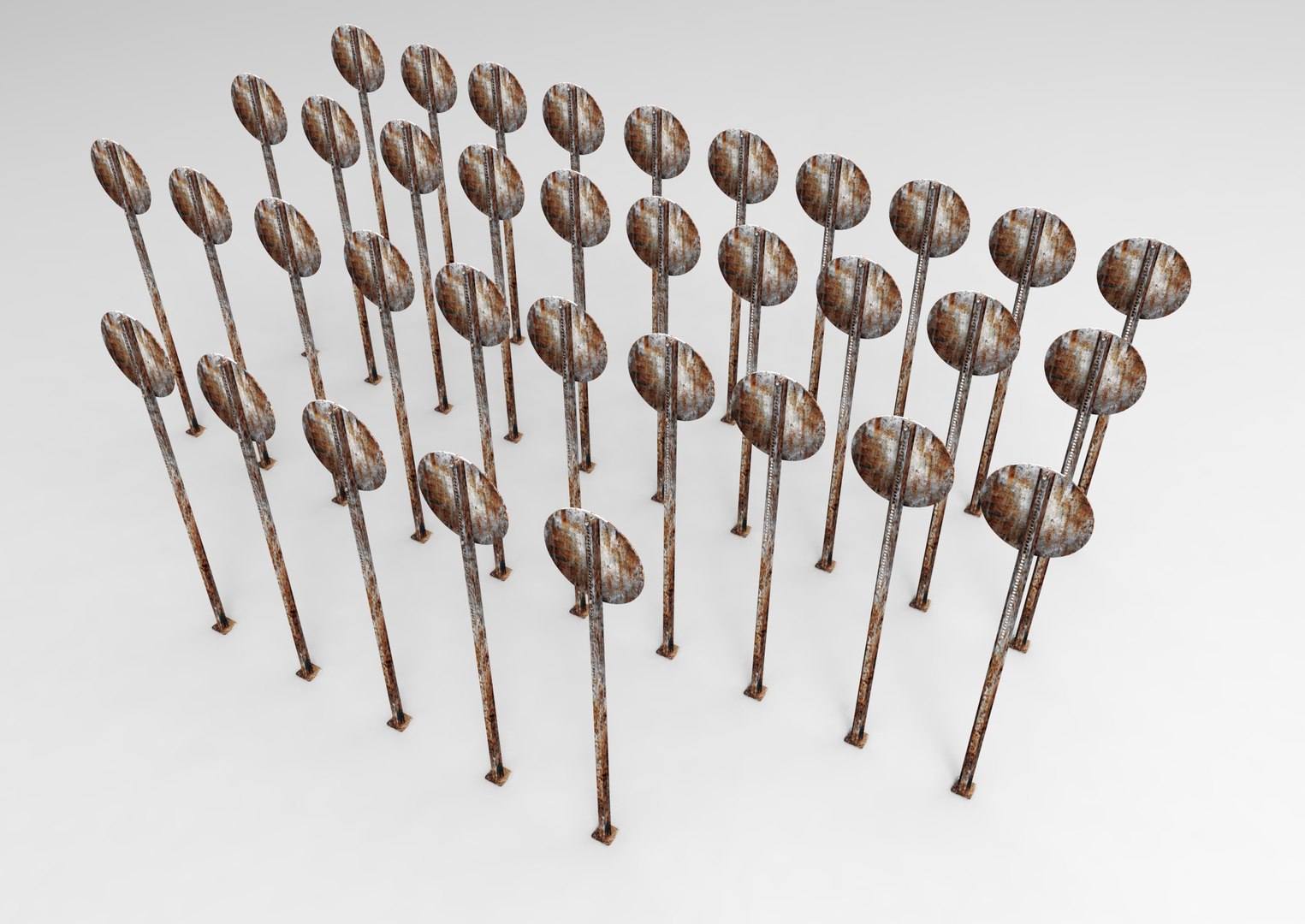 Traffic Signs Red Rust 35 Pieces 3D model - TurboSquid 1734073